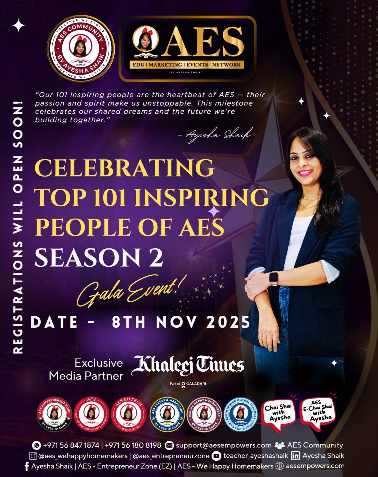 Celebrating Top 101 Inspiring People of AES – Season 2 – Ayesha Shaik